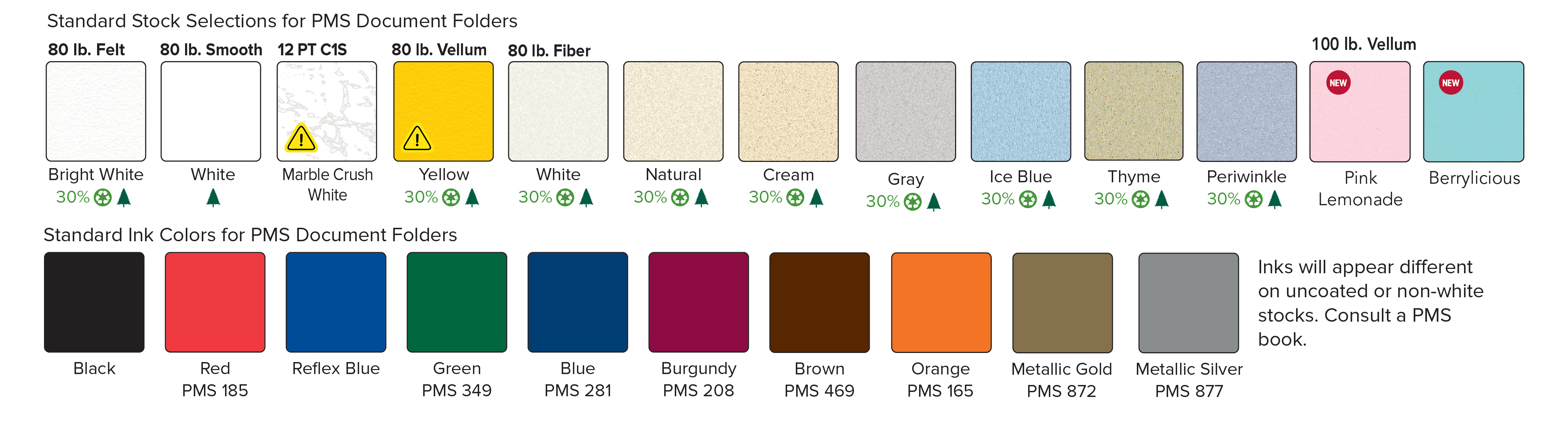 Document Folders Color Chart